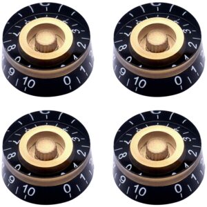 taiss 4pcs guitar knobs,amber top hat knobs electric guitar bass speed control knobs volume tone control knobs fits 6mm/0.24" rotary shaft musical instruments and radios parts replacement knob-s32