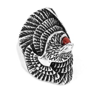 Fantasy Forge Jewelry Large Phoenix Ring Mens Womens Stainless Steel Falcon Firebird Band Sizes 7-13 (11)