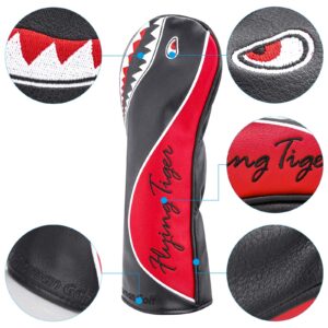 Craftsman Golf Cool Shark Black and Red Driver Head Cover Headcover 460cc for Taylormade Big Bertha