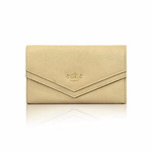 eské bianca - envelope wallet in genuine leather - rfid - holds cards, coins and bills - compact design with pockets - for everyday use - travel friendly - water resistant - for women