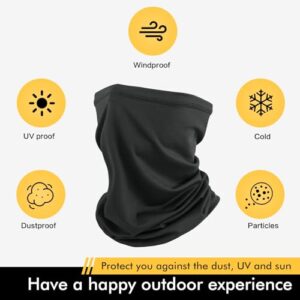 SUNLAND Breathable Gaiter Face Mask Neck Gaiter Scarf Dust Sun Protection Face Cover Windproof Ideal For Running Cycling 3Pack Black