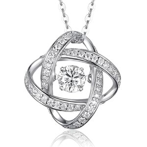 boya moissanite diamond necklaces for women -18k white gold platinum sterling silver necklace, d color vvs1 round pendant jewelry, mother's day jewelry gifts for women mom/wife/sister