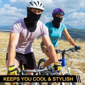 SUNLAND Breathable Gaiter Face Mask Neck Gaiter Scarf Dust Sun Protection Face Cover Windproof Ideal For Running Cycling 3Pack Black