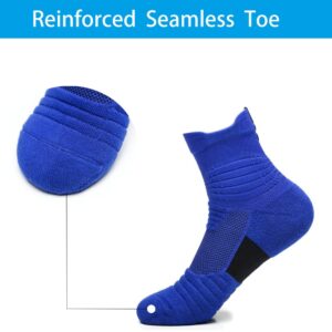 Yoknatt Elite Basketball Socks Calf High Cushion Thick Performance Running Cycling Football Compression Socks Ankle Athletic Crew Socks for Men Women Boys Youth Girls Teens