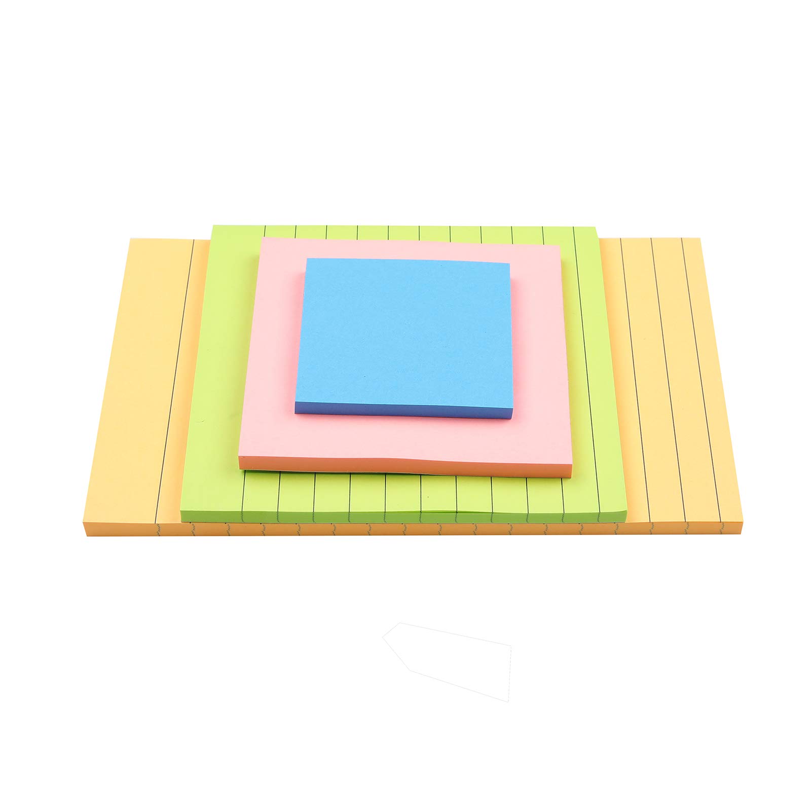 Vanpad (15 Pack) Super sticky Notes, Bright Colors Self-Stick Pads, Easy to Post for Home, Office, Notebook