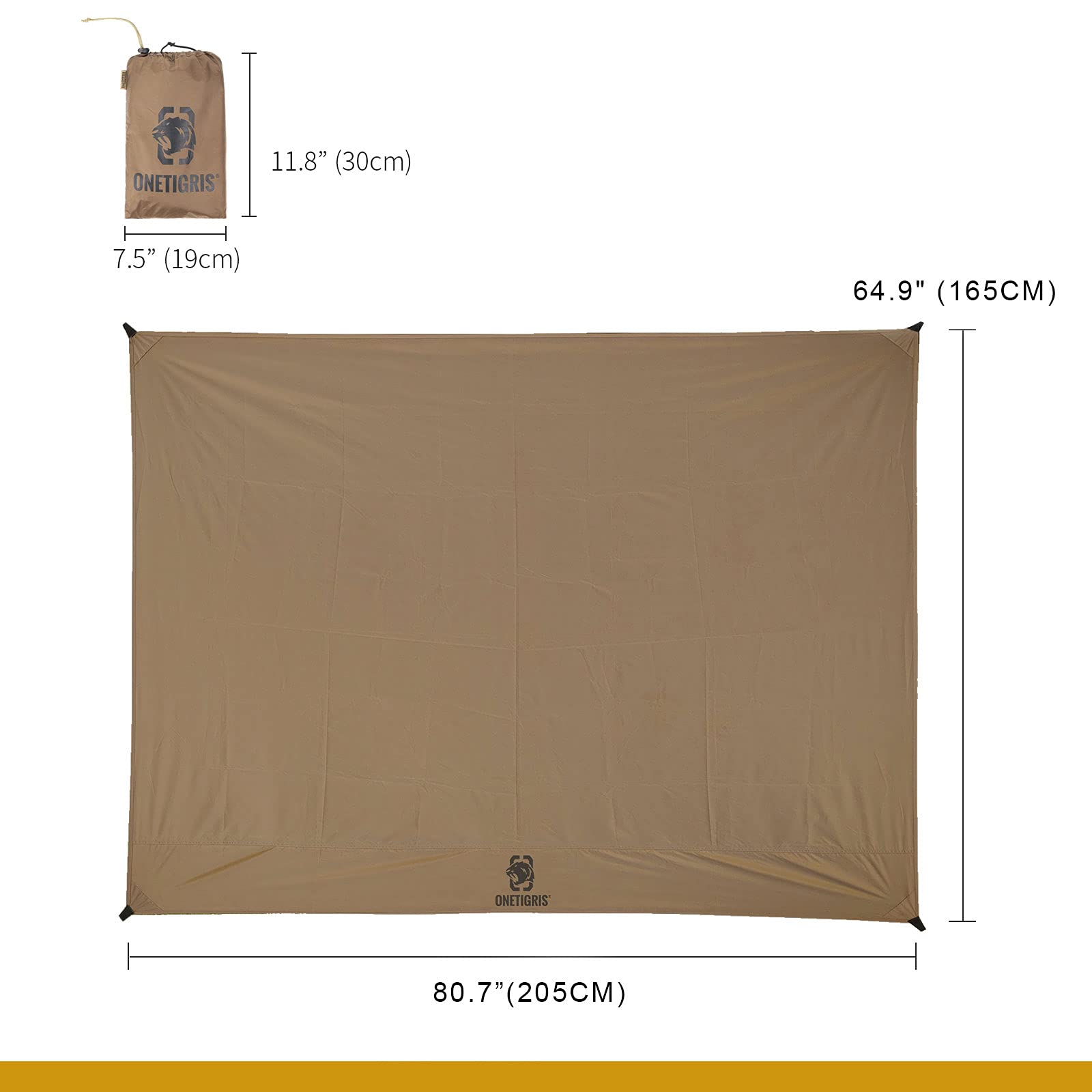 OneTigris Waterproof Tent Footprint, 81" x 65"