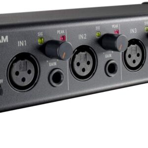 Tascam US-4x4HR 4 Mic 4IN/4OUT High Resolution Versatile USB Audio Interface for Recording, Streaming, Podcasting, Songwriting