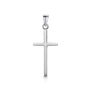 amberta unisex 925 sterling silver cross pendant: thin religious crucifix