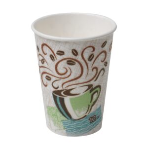 Dixie PerfecTouch Individually Wrapped Insulated Paper Hot Cup, 12 Oz., Multicolor, 1000 Cups/Carton (5342CDWR)