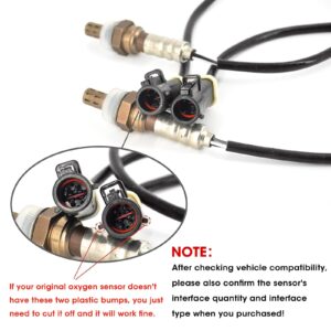 Oxygen Sensor with Socket O2 Sensor Upstream Downstream 2PCS Fit for F150 F250 F350 E150 E250 E350 Ranger Expedition Explorer Escape Tribute Lincoln Mercury Nissan Replace# 15717, 15716, 15664