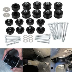 kf04060bk body mount bushing kit for ford super duty f250 f350 2008-2016 2wd 4wd polyurethane body cab mounts steel sleeves and hardware black