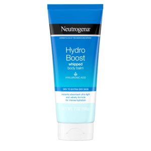 neutrogena hydro boost whipped body balm with hydrating hyaluronic acid for dry to extra dry skin, lightweight & non-greasy daily moisturizing balm, 7 oz 1 ea (pack of 3)