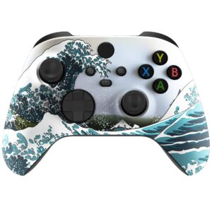 extremerate custom shell for xbox series x & s controller - revitalize your controller - the great wave replacement cover front housing cover for xbox core controller wireless [control not included]