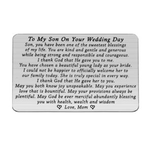 fotap groom wallet cards to my son on your wedding day wallet card wedding gift groom gift from parents (son wedding wallet)