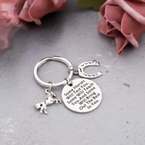 WSNANG Horse Inspirational Gift Some Horses Will Test You Teach You And Will Bring Out The Best In You Keychain Equestrian Gift for Horse Lover (Some Horses KC)