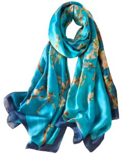 nuweerir womens silk feeling polyester scarf long satin scarf fashion designer scarf lightweight wraps