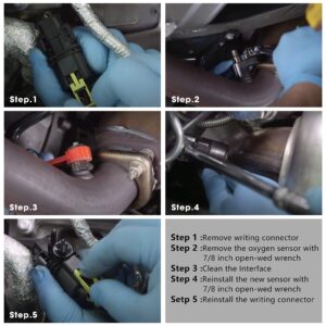 Oxygen Sensor with Socket O2 Sensor Upstream Downstream 2PCS Fit for F150 F250 F350 E150 E250 E350 Ranger Expedition Explorer Escape Tribute Lincoln Mercury Nissan Replace# 15717, 15716, 15664