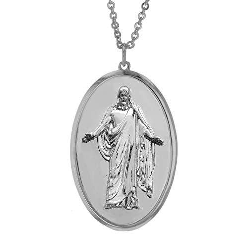 Silver LDS Christus Statue Pendant Necklace Inspirational Statue of Jesus Christ Necklace