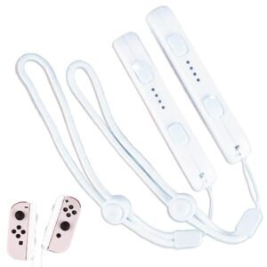 belugadesign pastel joy-con straps pair | switch controller wrist accessory compatible with nintendo switch standard oled joycons (white)