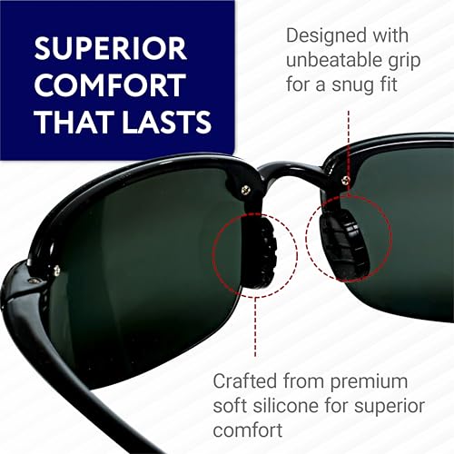 IMPRESA [2 Pairs] Nose Pads For Maui Jim Sport and Martini Sport Sunglasses - Replacement Nose Piece - Easy Slip On Nose Pads - Silicone Sunglass Nose Pads Parts