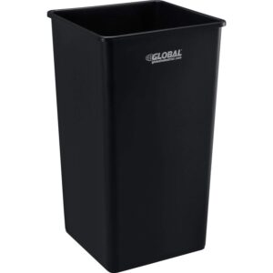 global industrial square plastic garbage can, 50 gallon, black