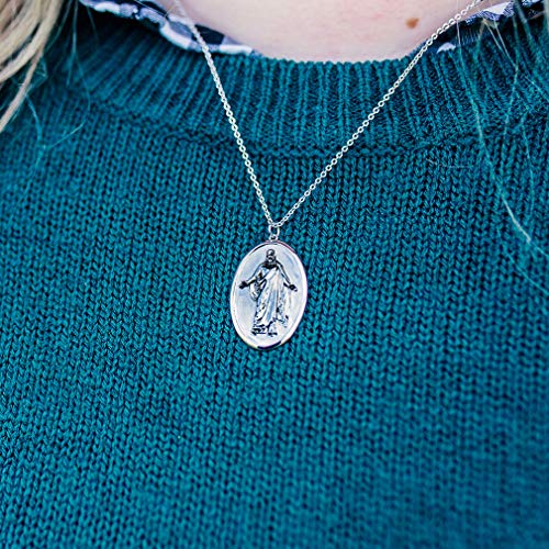 Silver LDS Christus Statue Pendant Necklace Inspirational Statue of Jesus Christ Necklace