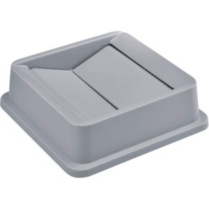 global industrial plastic swing lid for square trash container, 35 & 55 gallon, gray