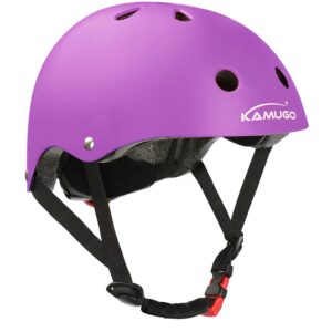 kamugo kids bike helmet,toddler skateboard helmet for girls boys ages 8-14 years,child adjustable helmet for multi-sports bicycle skateboarding roller skating scooter rollerblade balance bike