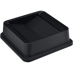 global industrial plastic swing lid for square trash container, 35 & 55 gallon, black