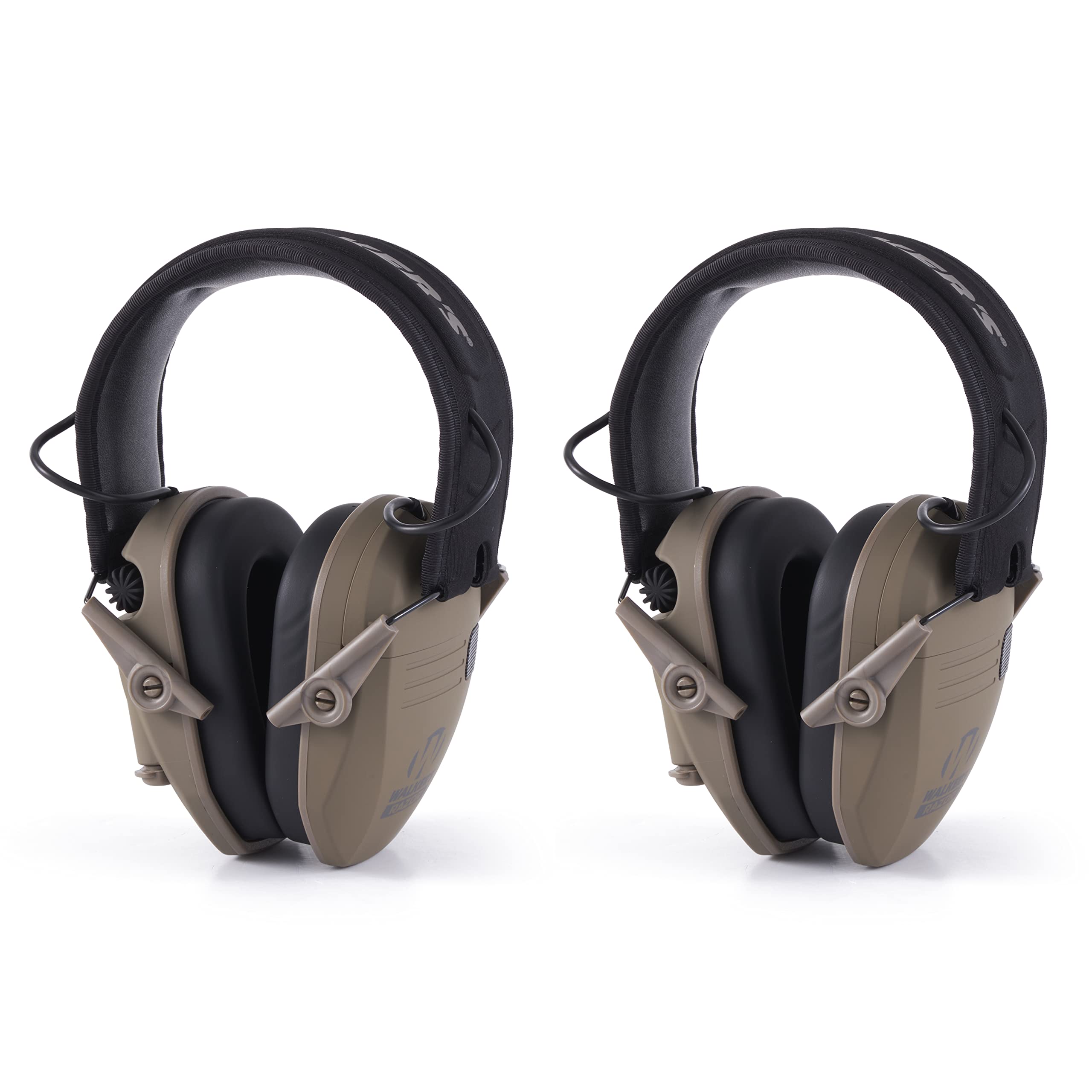 Walker's GWP-RSEM-MFDE Patriot Series Razor Slim Shooting Ear Protection Muffs with NRR 23dB rating, Olive Green (2 Pack)