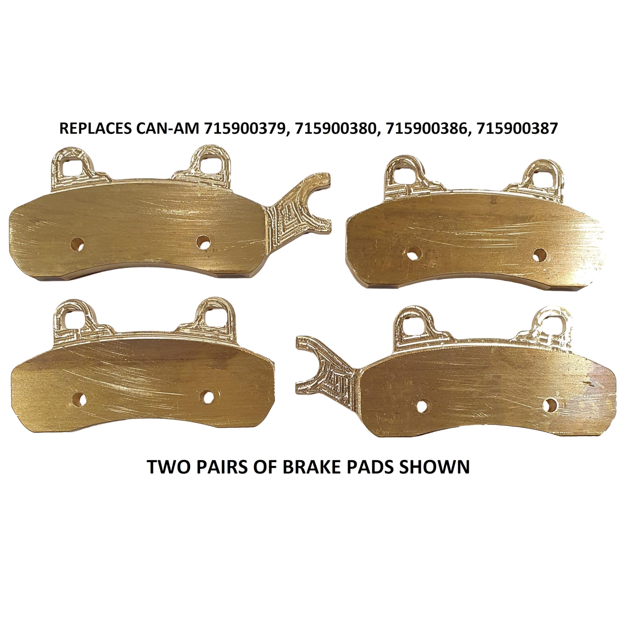 Brass Brake Pads (2 Pair) compatible with Can-Am 715900379, 715900380, 715900386, 715900387