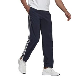 adidas Men's AEROREADY Essentials Elastic Cuff 3-Stripes Pants, Legend Ink/White, Large