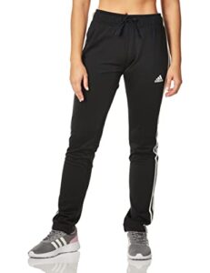 adidas women's warm-up tricot regular 3-stripes track pants, black, medium