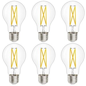 sunco 6 pack 9w=60w a19 dusk to dawn outdoor led light bulbs, cri90 3000k warm white, 850 lumens, e26 medium base, photocell sensor ambient decorative classic edison vintage bulbs, bright ul