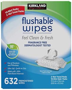 kirkland signature moist flushable wipes, 632 wipes