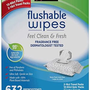 Kirkland Signature Moist Flushable Wipes, 632 Wipes