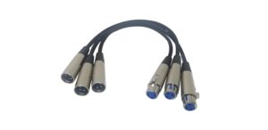 your cable store three pack of 1 foot xlr 3p male/female microphone cables