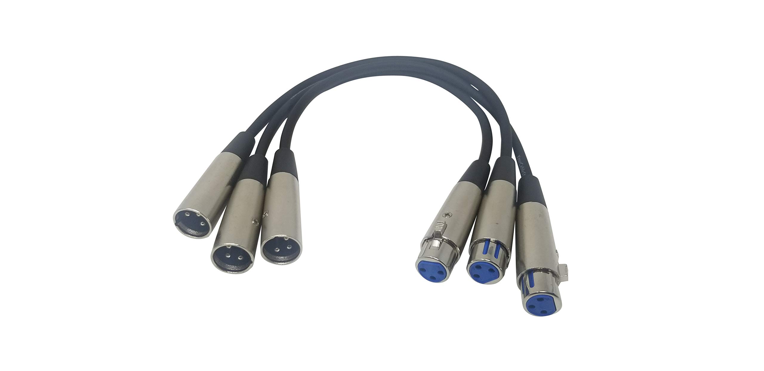 Your Cable Store Three Pack of 1 Foot XLR 3P Male/Female Microphone Cables