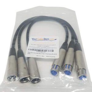 Your Cable Store Three Pack of 1 Foot XLR 3P Male/Female Microphone Cables