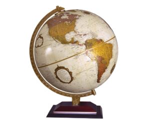 replogle andorra globe, 12" desktop world globe, raised relief, up-to-date cartography, smart intelli-enabled world map, made in the usa, antique