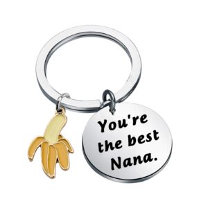 aktap grandma keychain you’re the best nana keyrings banana charm for grandmother gift from granddaughter grandson (nana keyrings)