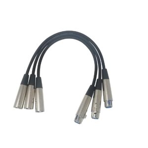 Your Cable Store Three Pack of 1 Foot XLR 3P Male/Female Microphone Cables