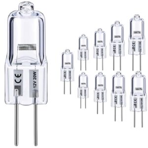 g4 light bulb, g4 halogen bulbs 20w, 10pcs g4 bulb 12v ac/dc dimmable, g4 bi-pin base 2800k warm white with long lasting lifetime, high brightness 300lm t3 jc type, g4 light for cabinet light bulbs.