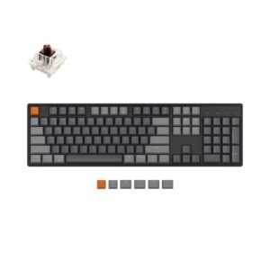 keychron k10 full size 104 keys bluetooth wireless/usb wired mechanical gaming keyboard for mac with gateron g pro brown switch/rgb backlight/multitasking computer keyboard for windows, aluminum frame