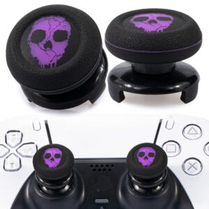 playrealm fps thumbstick extender & printing rubber silicone grip cover 2 sets for ps5 dualsenese & ps4 controller (ghost purple)