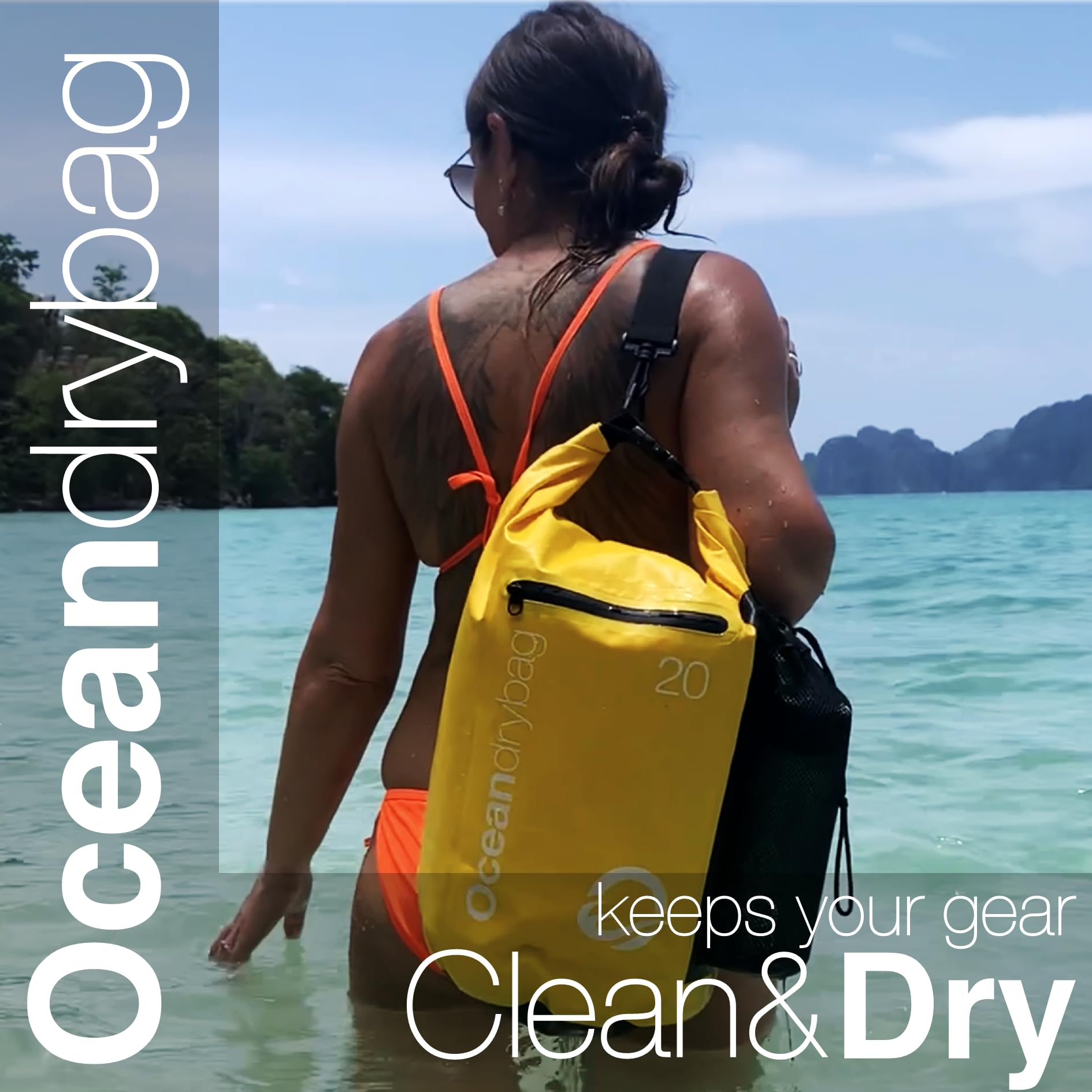 Oceandrybag - Waterproof Dry Bag backpack - Floating Dry Sack Portable for Kayaking, Beach, Rafting, Boating, Hiking, Camping, Fishing with Waterproof Phone Case - Keep Your Gear Clean & Dry