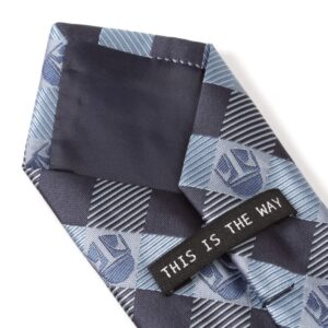 Cufflinks Inc. Star Wars Mando Helmet Check Blue Mens Tie The Mandalorian Official Merch