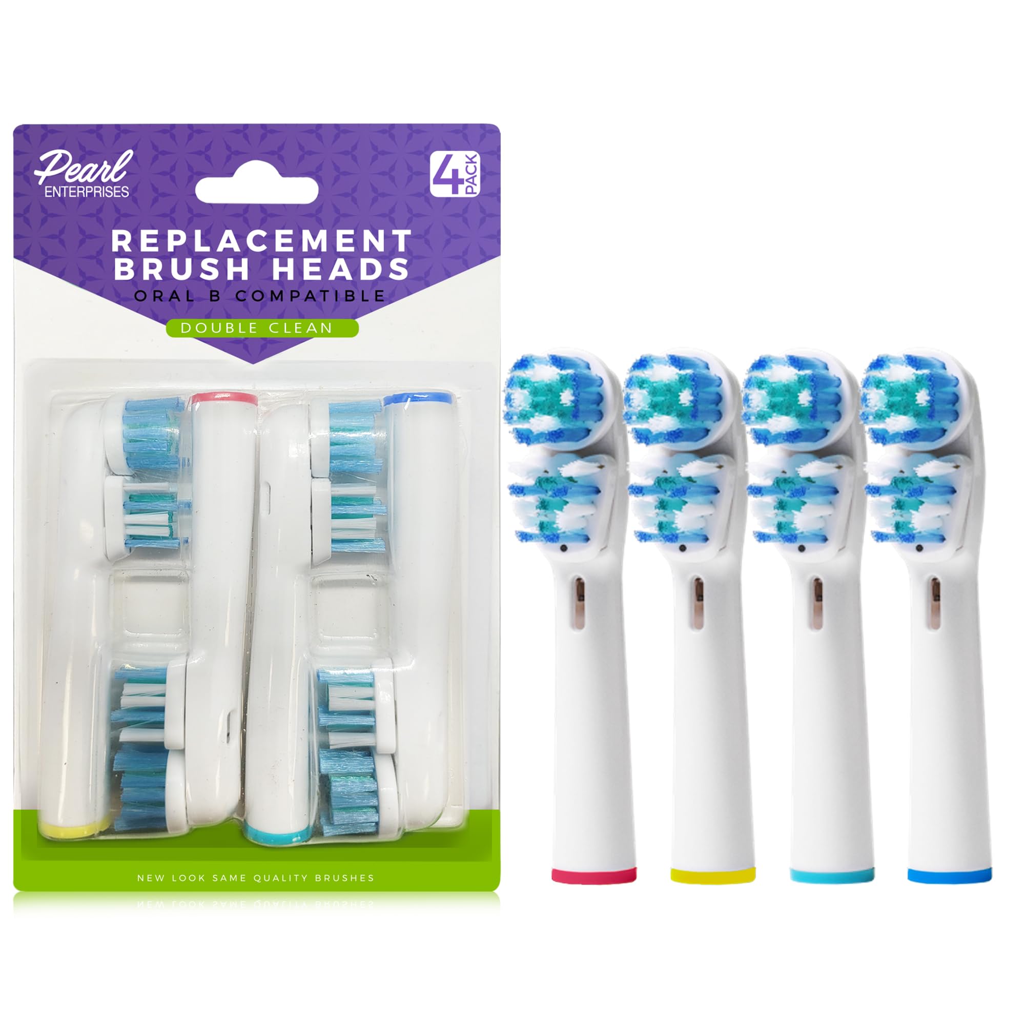 Replacement Brush Heads Compatible with Oral b Braun- 12 Electric Toothbrush Heads for Oralb- Double Clean, Floss & 3D PRO White Brushes- Fits The Kids Pro 1000 Sonic Floss, Dual, Cross, & More