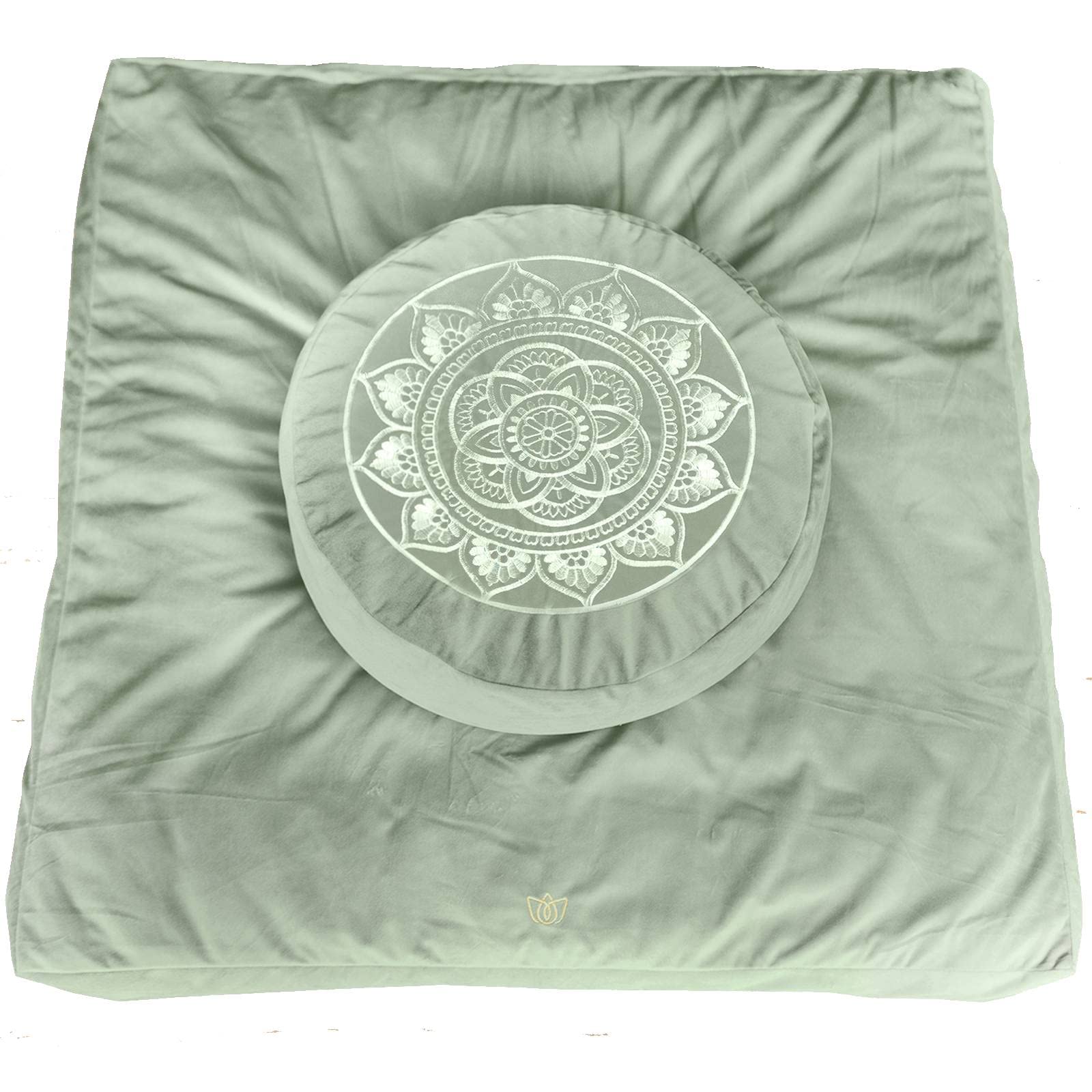 Florensi Meditation Cushion & Zabuton Meditation Mat Bundle- Premium Velvet Meditation Pillow for Women and Men,Washable Cover, Buckwheat Round Floor Pillow & 100% Cotton Square Floor Cushion