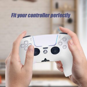 ECHZOVE PS5 Controller Skin, Anti-Slip Silicone PS5 Controller Case Cover Clear